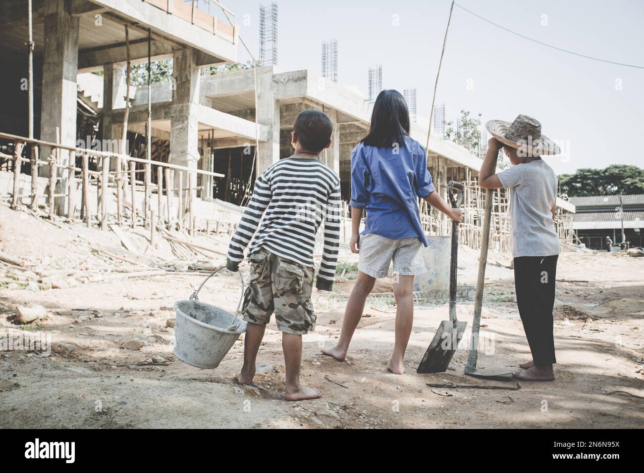Poor children work in construction sites because of poverty, Child ...