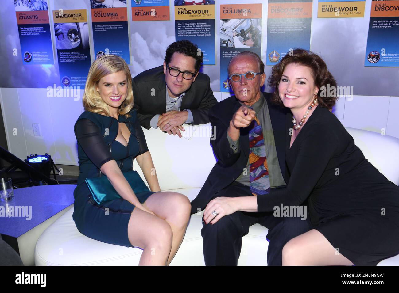 Alice Eve, J.J. Abrams, Peter Weller, and Shari Stowe gather at the ...