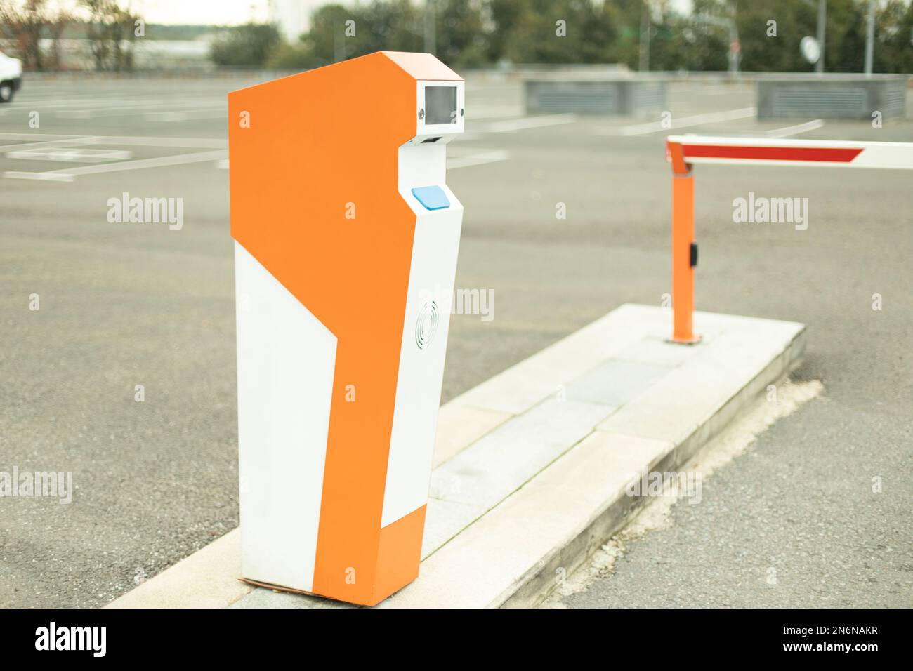 Parking machine. Parking barrier. Transport infrastructure. Traffic ...