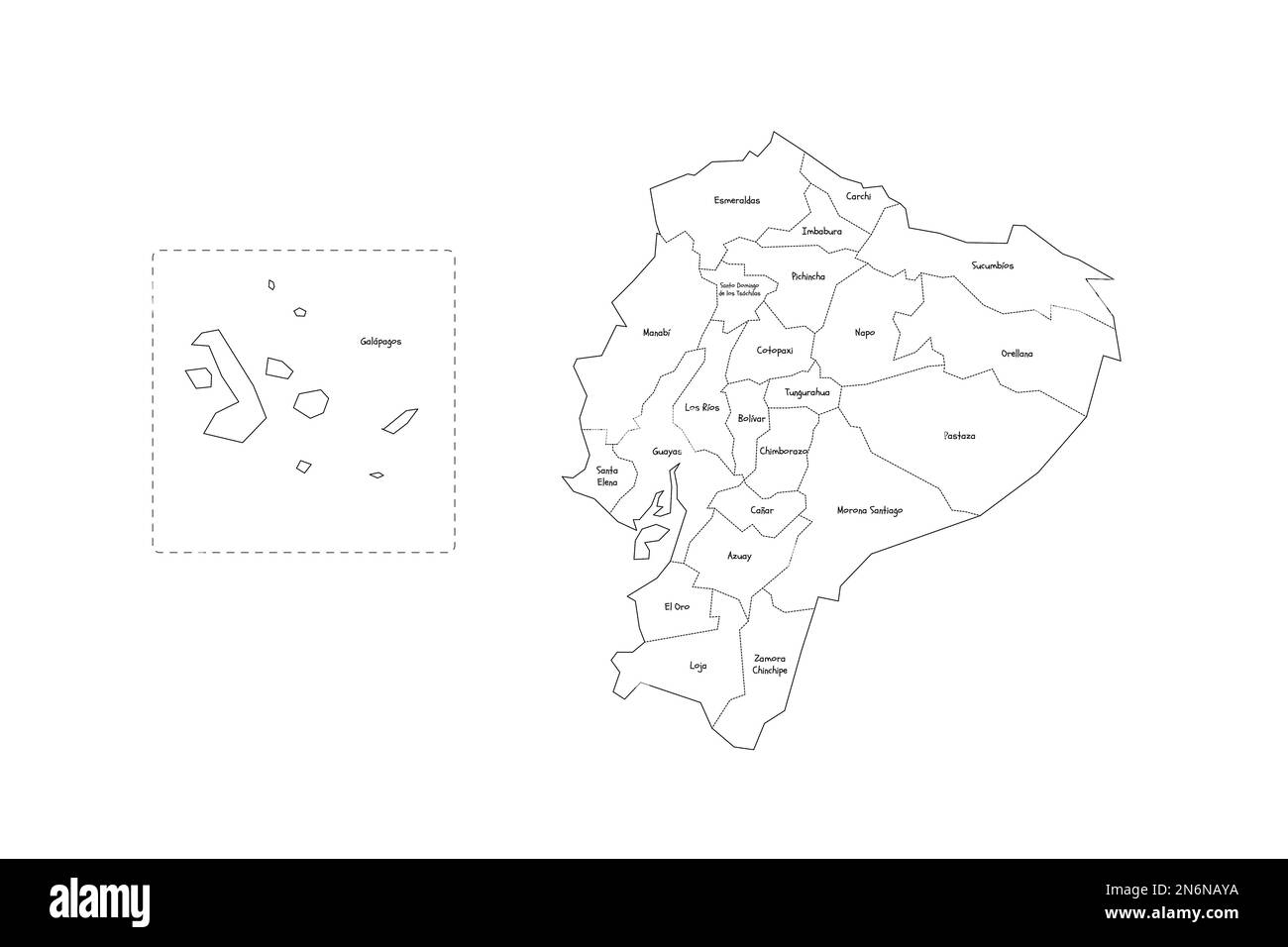 Ecuador political map of administrative divisions - provinces ...