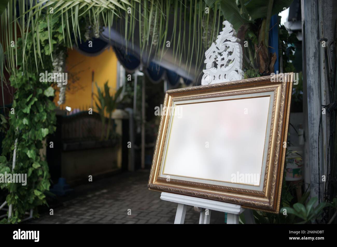 Beautiful wedding ceremony bride decoration hi-res stock photography ...
