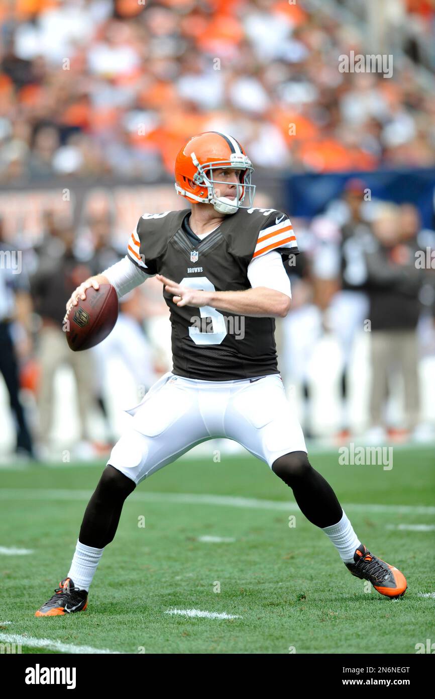 Cleveland Browns quarterback Brandon Weeden (3) during an NFL football ...