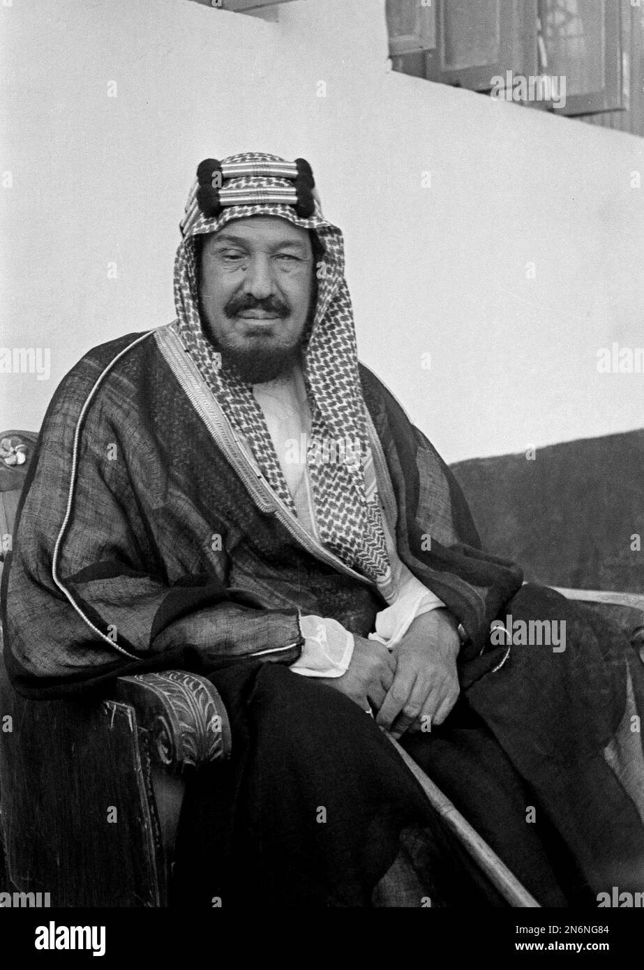 King Ibn Saud of Saudi Arabia, Nov. 9, 1953. (AP Photo Stock Photo - Alamy