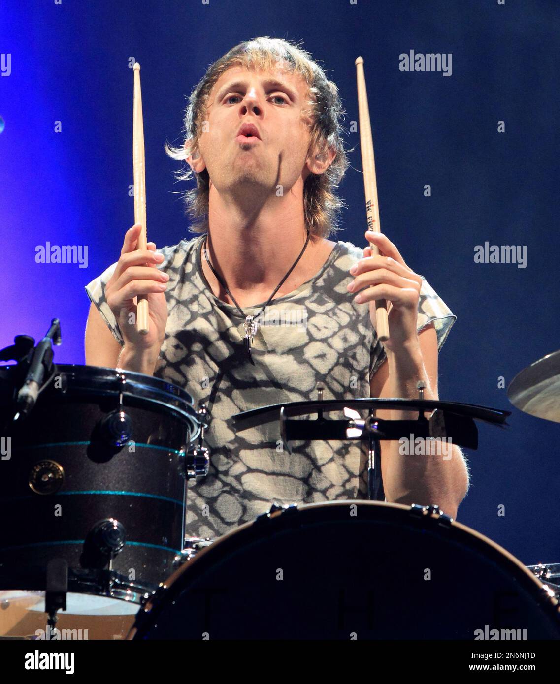 Dominic Howard of the English rock band Muse performs in concert during ...