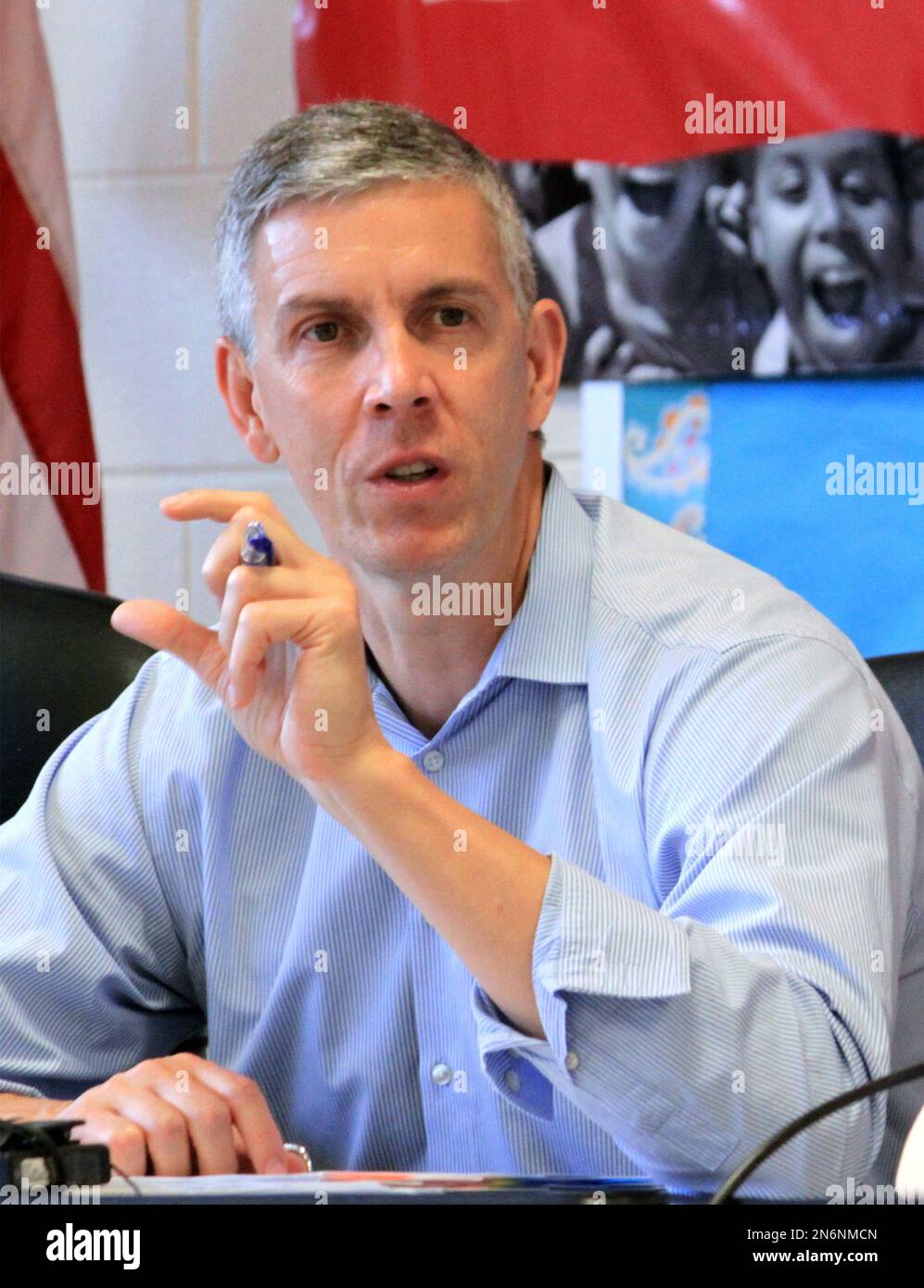 U.S. Secretary of Education Arne Duncan participates in a roundtable ...