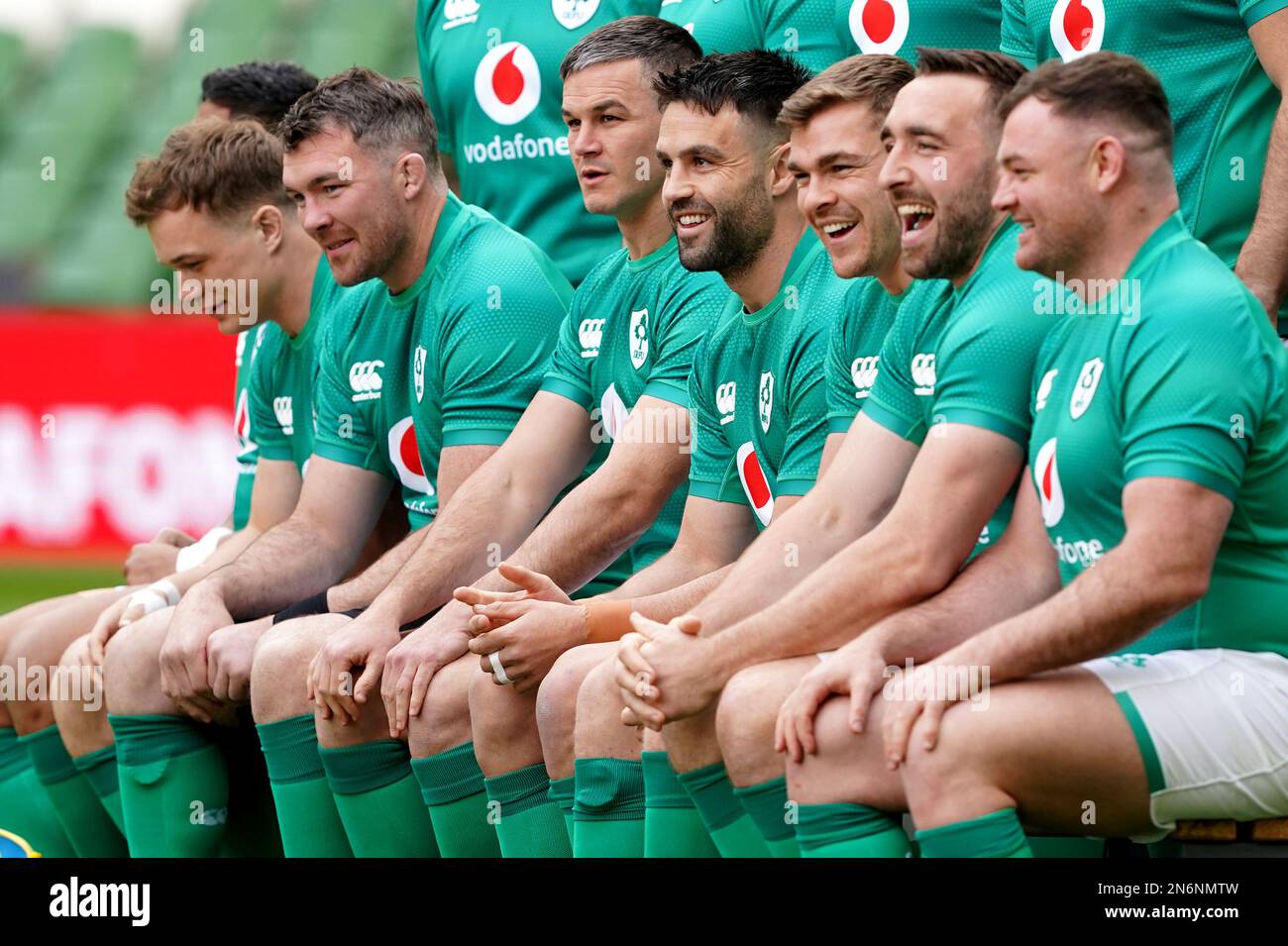 Ireland players, including Johnny Sexton (centre left) and Conor Murray ...