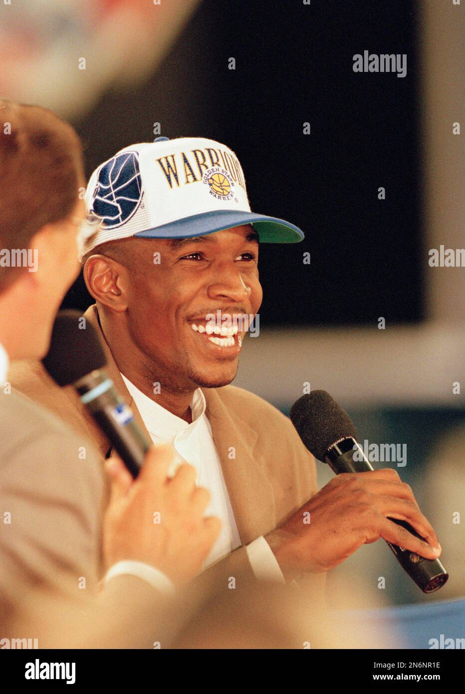 Golden State Warriors' Joe Smith of Maryland smiles during a TV ...