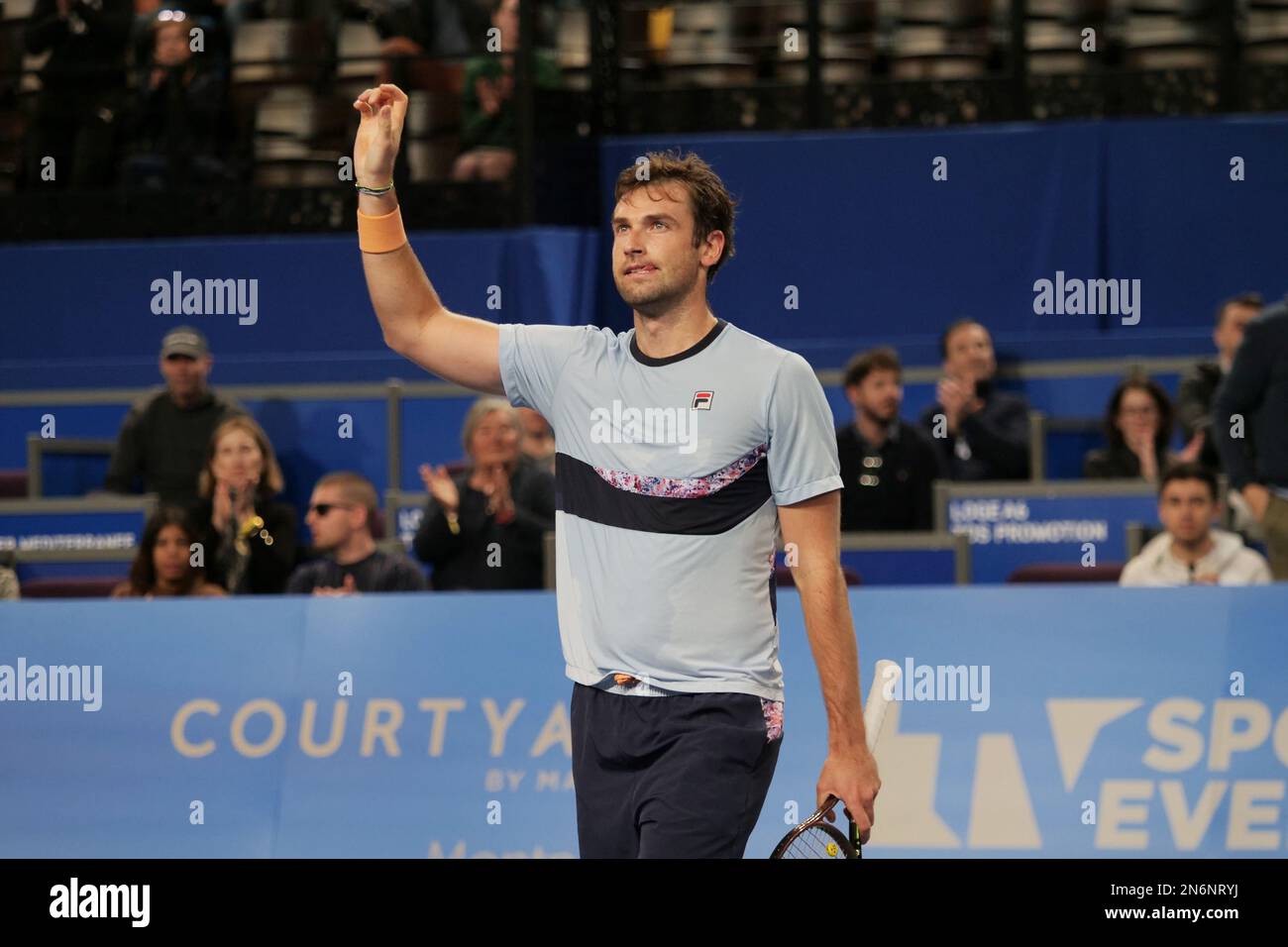 Quentin Halys (FRA) in action against Alejandro Davidovich Fokina (SPA ...