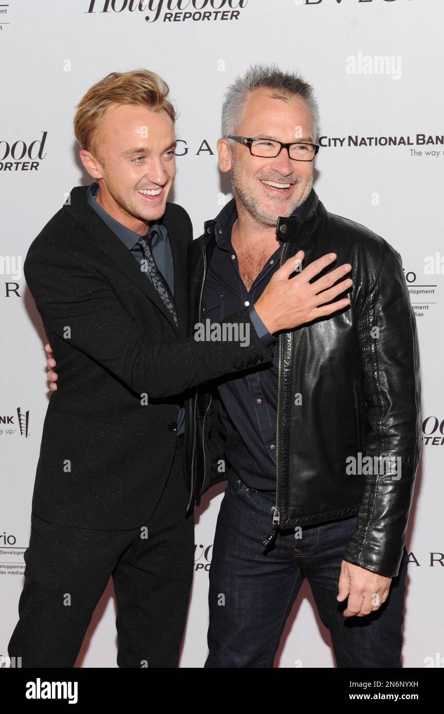 Tom Felton, left, and Charlie Stratton arrive at The Hollywood Reporter ...