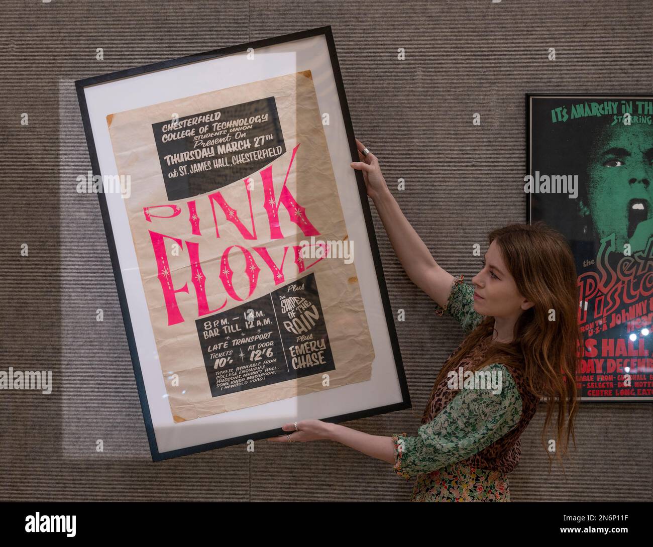 Pink floyd rare tour poster for st james hall hi-res stock photography ...