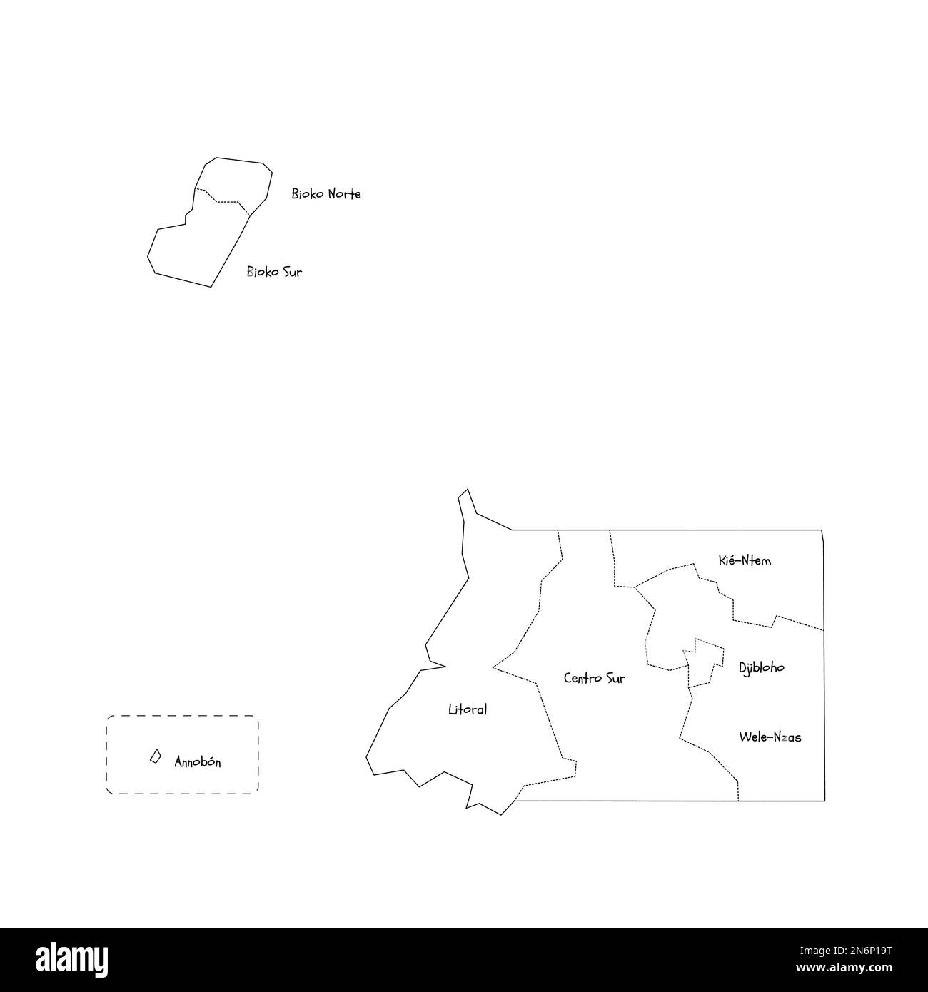 Equatorial Guinea political map of administrative divisions - provinces ...