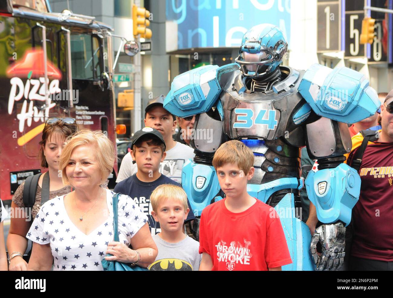 Cleatus the Robot attends The World's Greatest Pizza Party outside the ...