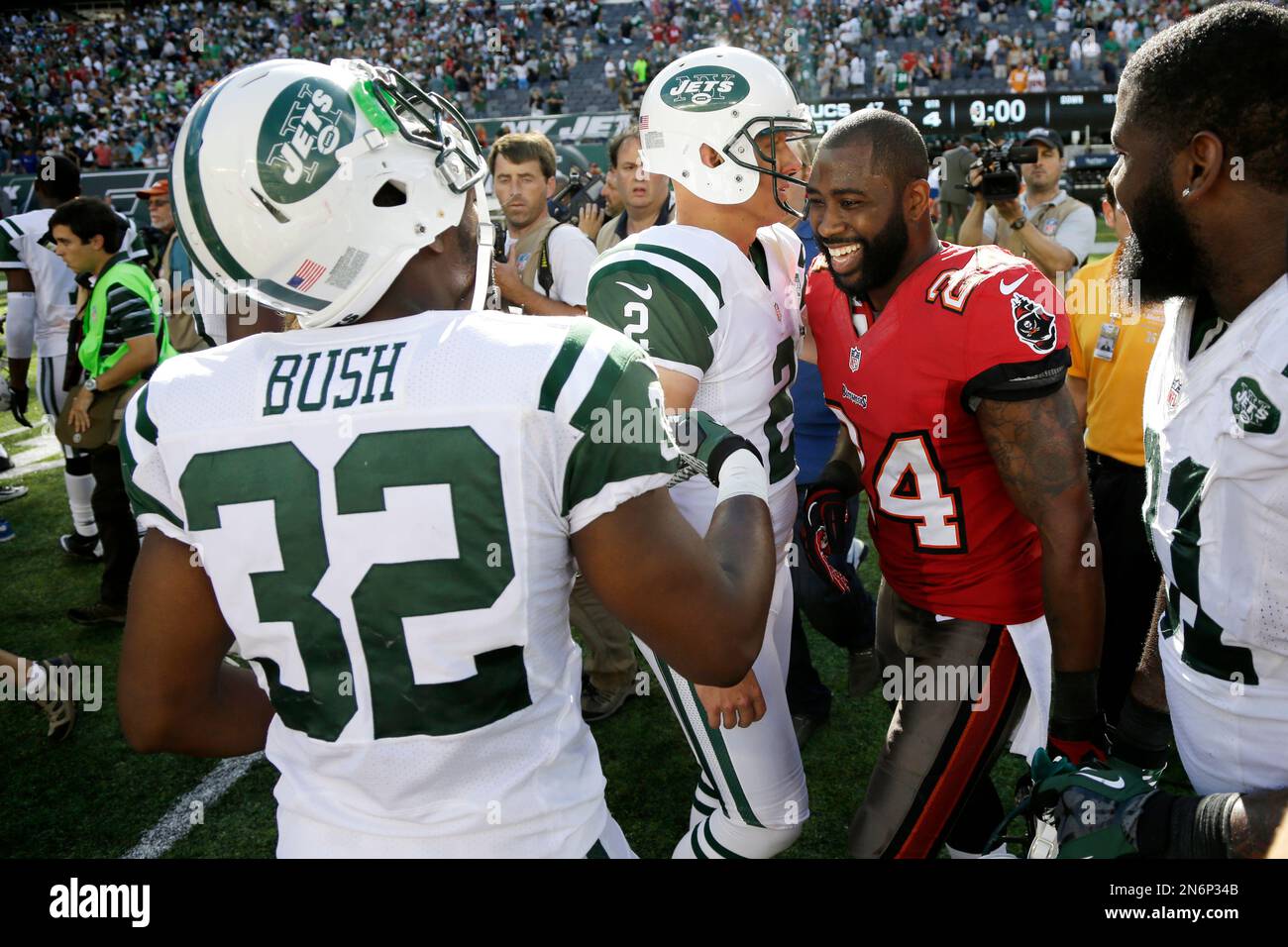 Tampa Bay Buccaneers cornerback Darrelle Revis (24) talks to New York ...