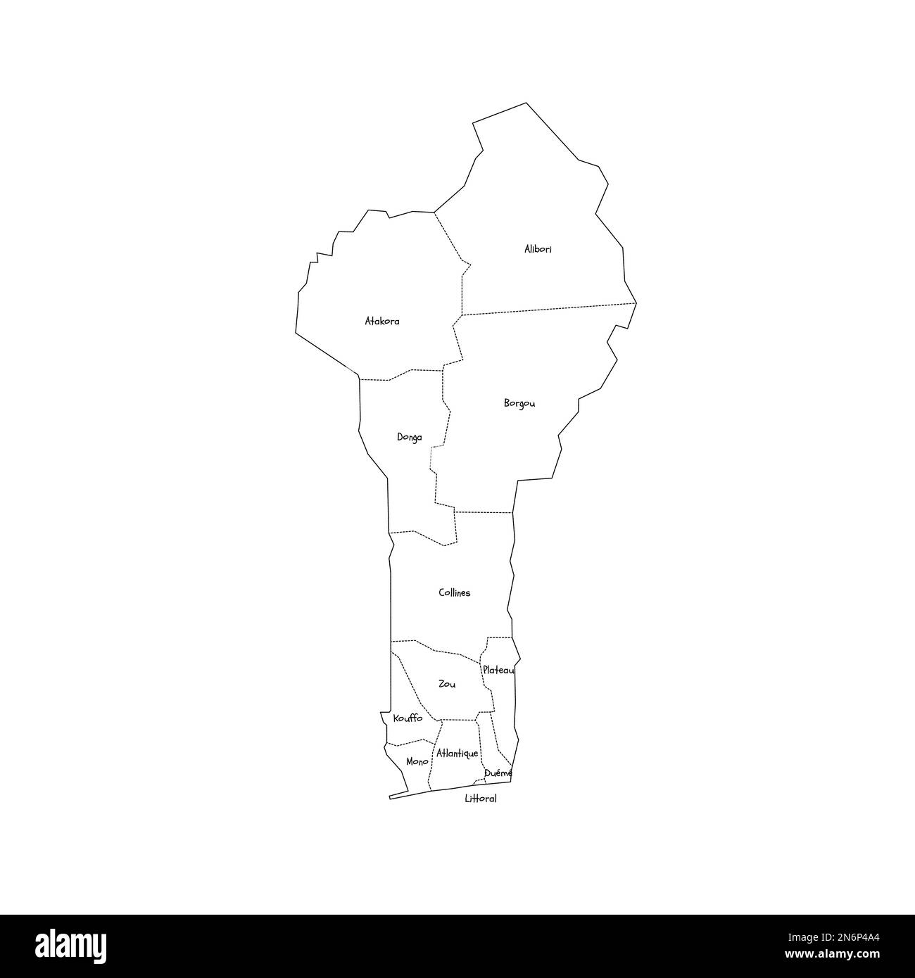 Benin political map of administrative divisions - departments ...