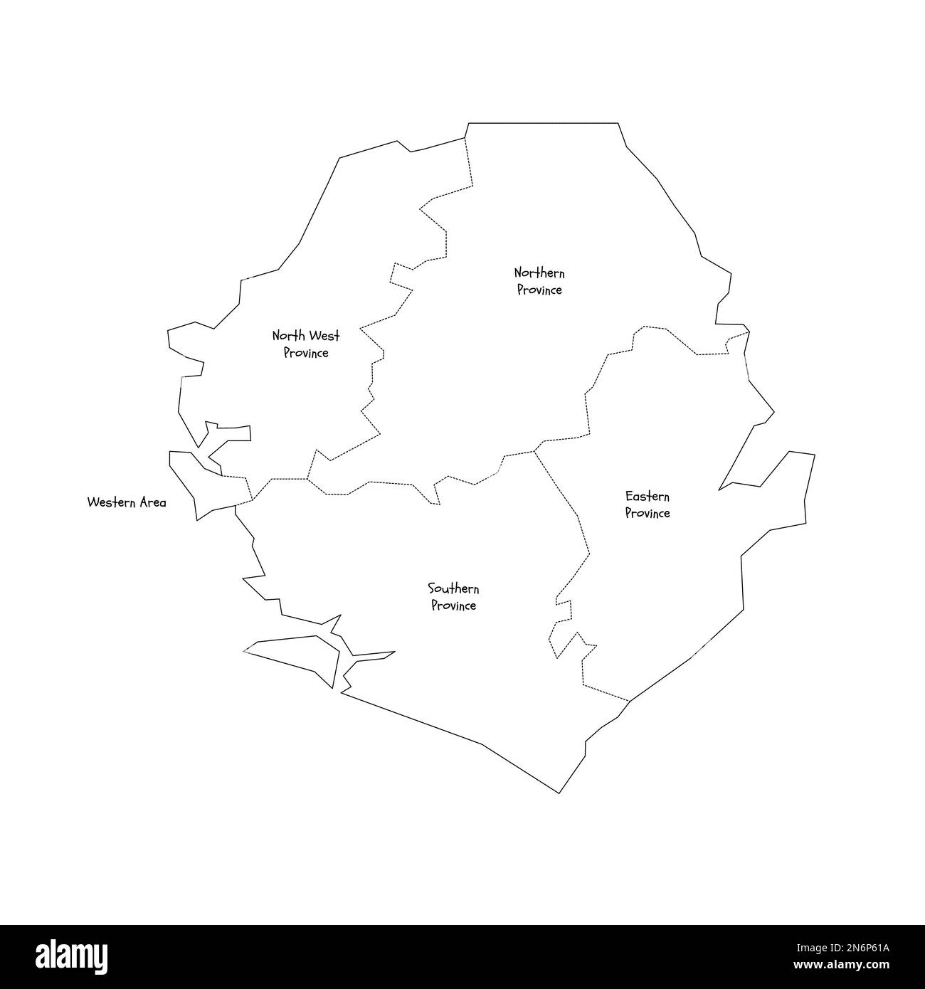 Sierra Leone political map of administrative divisions - provinces and ...