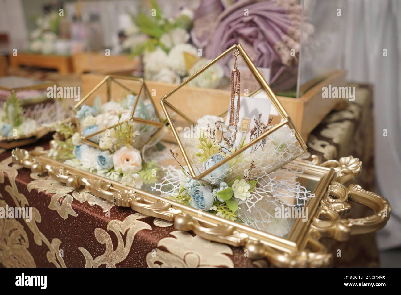 Wedding gift on a table for traditional wedding ceremony Stock Photo ...