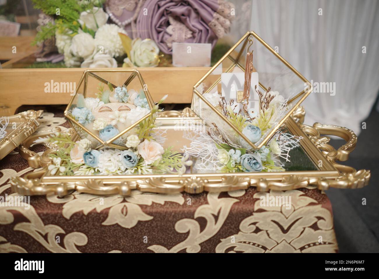 Wedding gift on a table for traditional wedding ceremony Stock Photo ...
