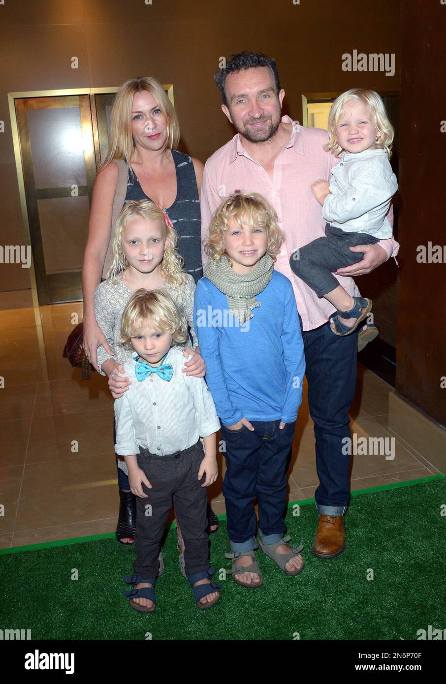 Eddie Marsan, his wife Janine Schneider and their four children attend ...