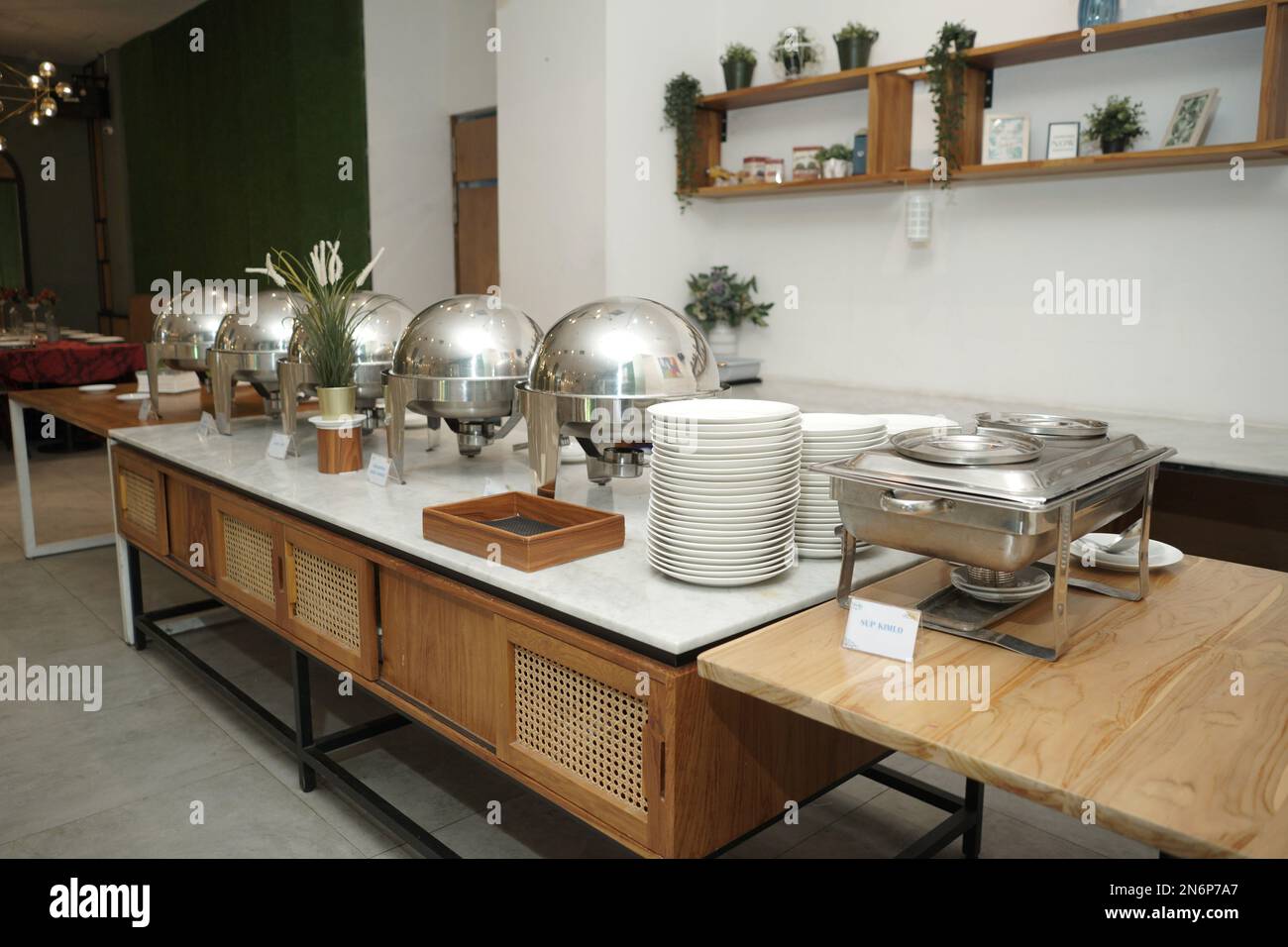 Modern Kitchen Set for Wedding Ceremony Stock Photo - Alamy
