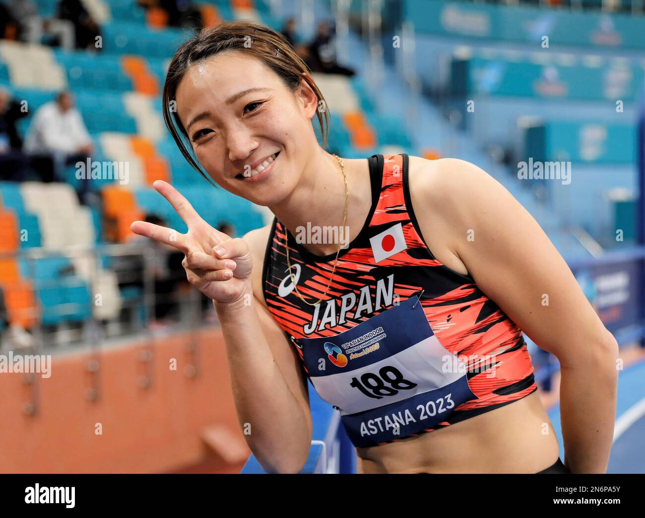 Astana. 10th Feb, 2023. Yamasaki Yuki of Japan reacts during the women ...