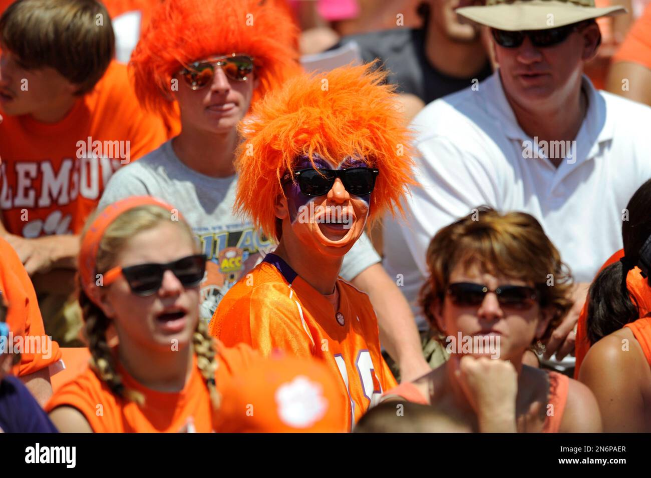 Clemson fans show their support for their Tigers during the first half ...
