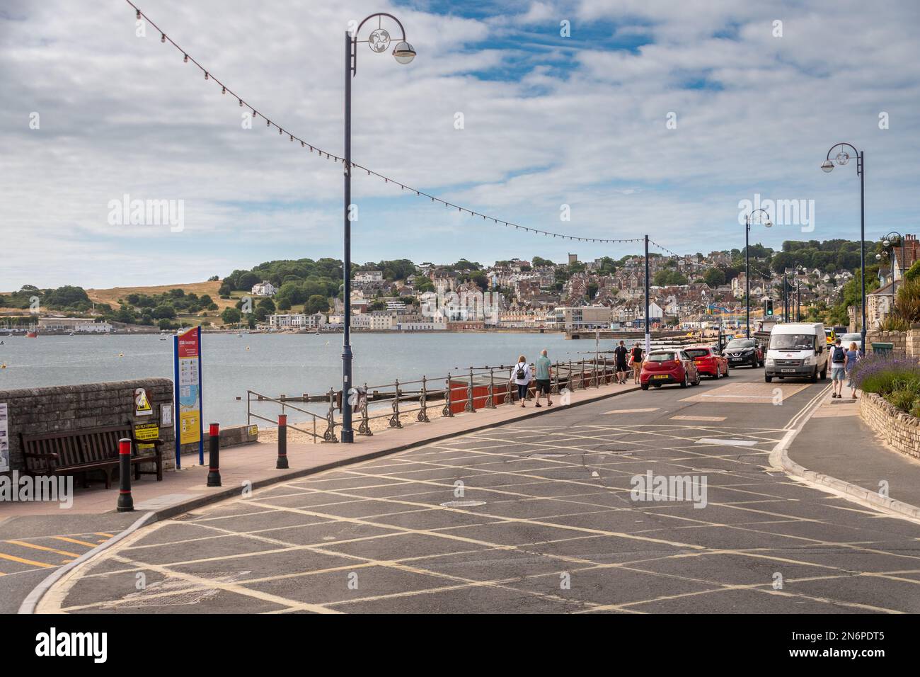 A view of Swanage in Dorset across the bay from the junction of Ulwell ...