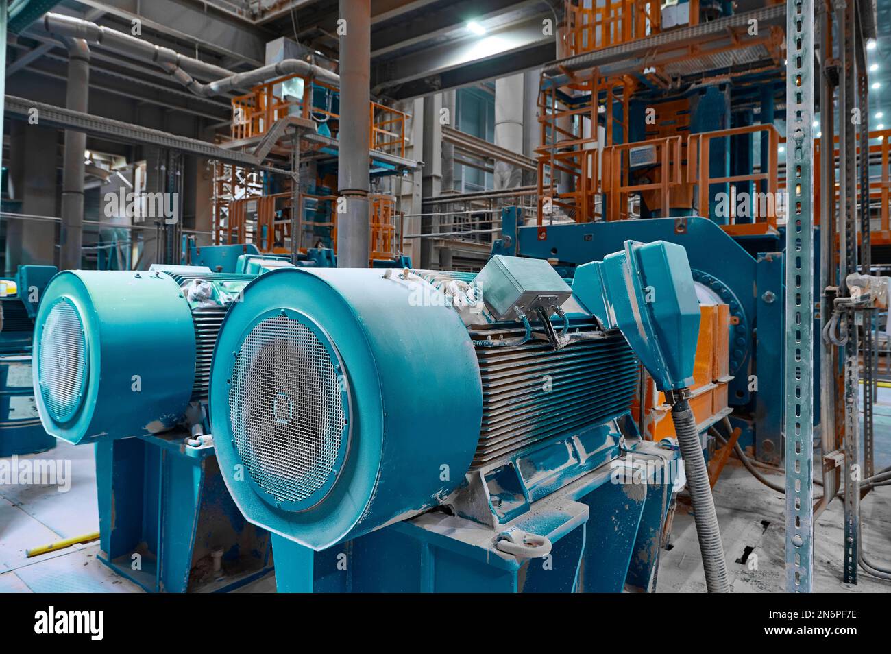 Powerful electric motors for driving heavy industrial equipment Stock ...