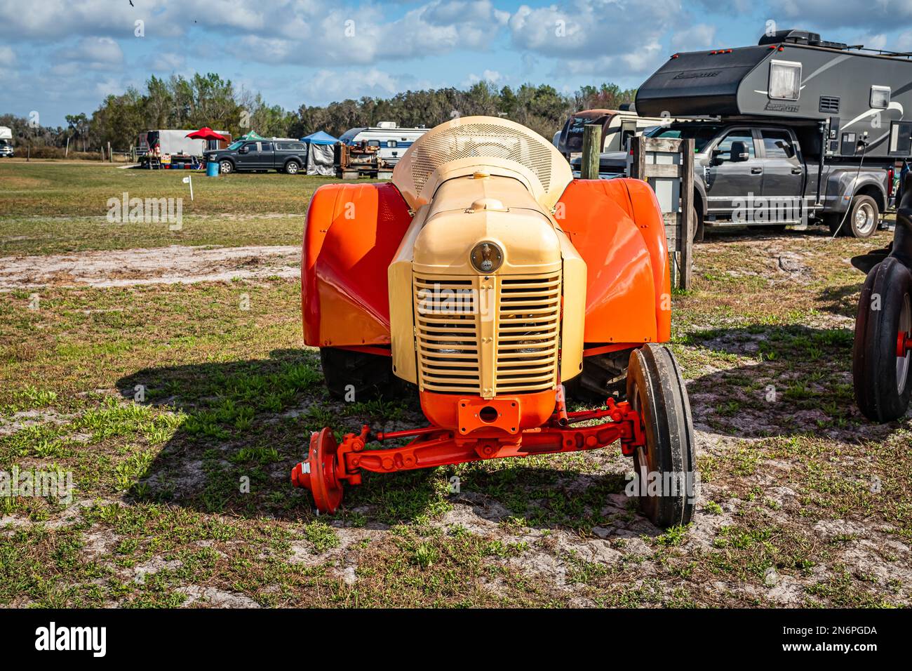 Fort Meade, FL - February 22, 2022: High perspective front view of a ...