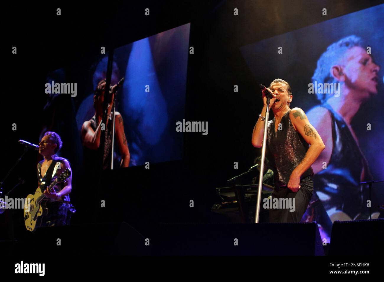 Martin Gore, left, and Dave Gahan of Depeche Mode perform at the ...