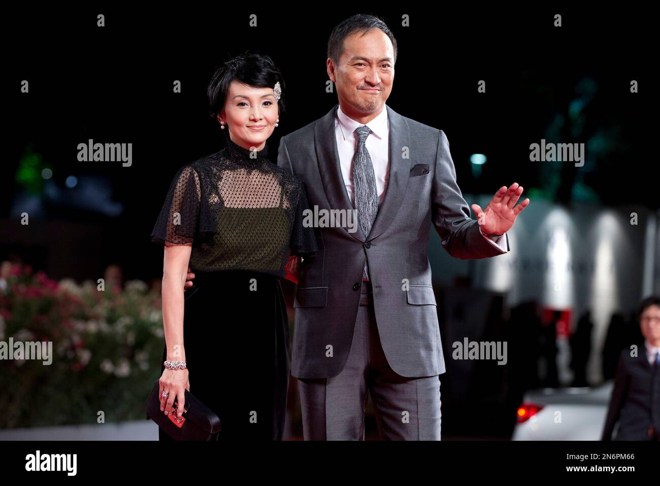 Actor Ken Watanabe, right, and his wife Kaho arrive for the screening ...
