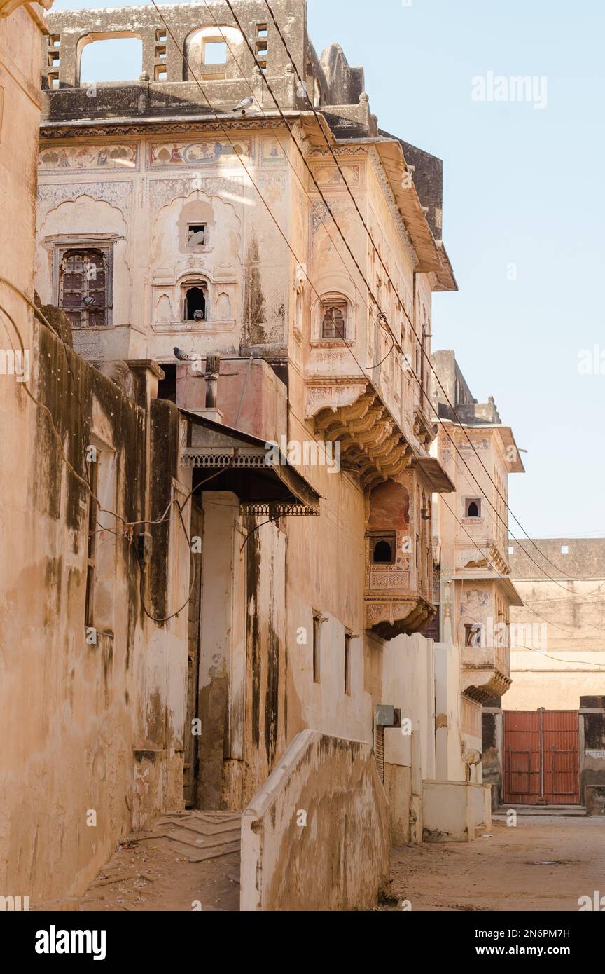 A vertical of a Haveli house, in Mandawa, Rajasthan state in India ...