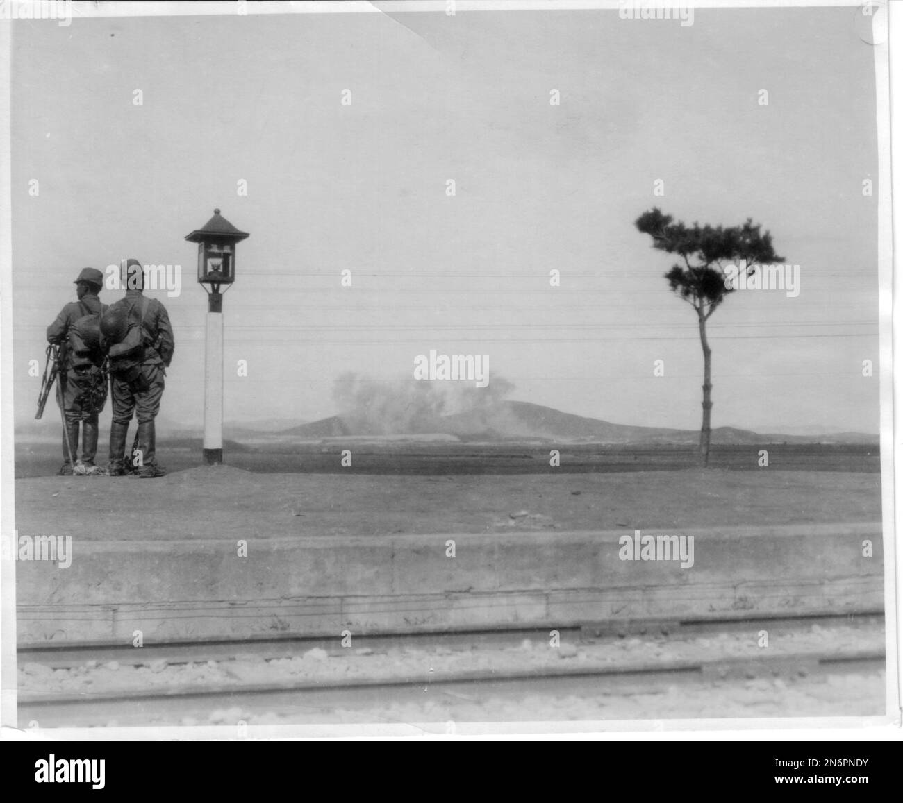 Explosions come from the first Soviet shells fired by field pieces at ...