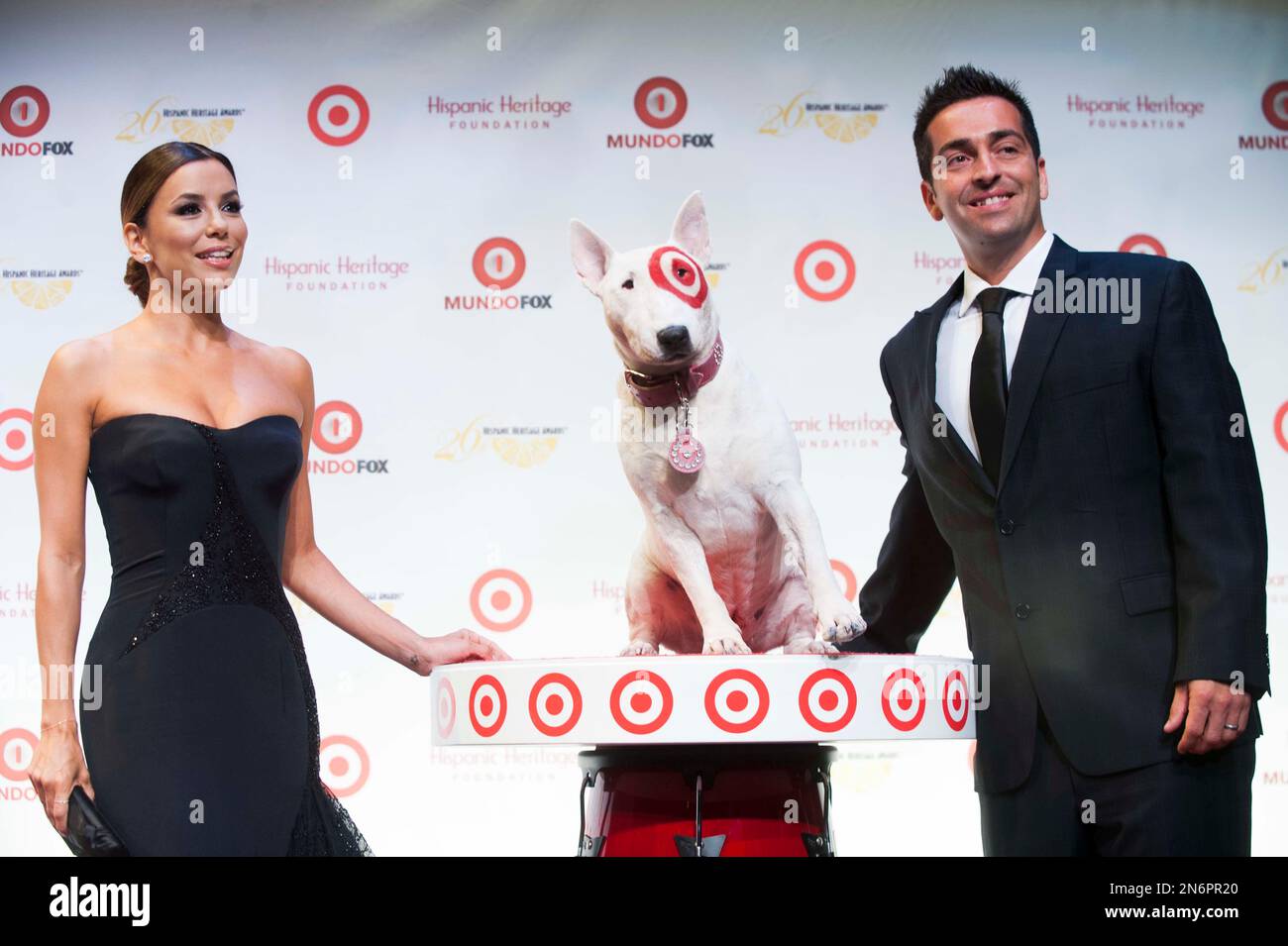 Actress Eva Longoria and Target Executive Juan Galarraga pose with ...