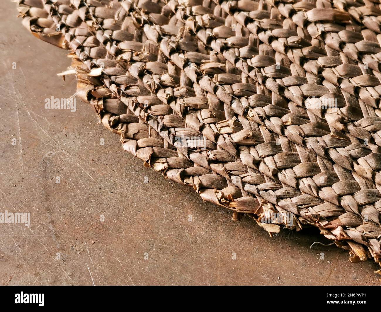 A rug with a few patches of fabric that are quite old and worn Stock ...