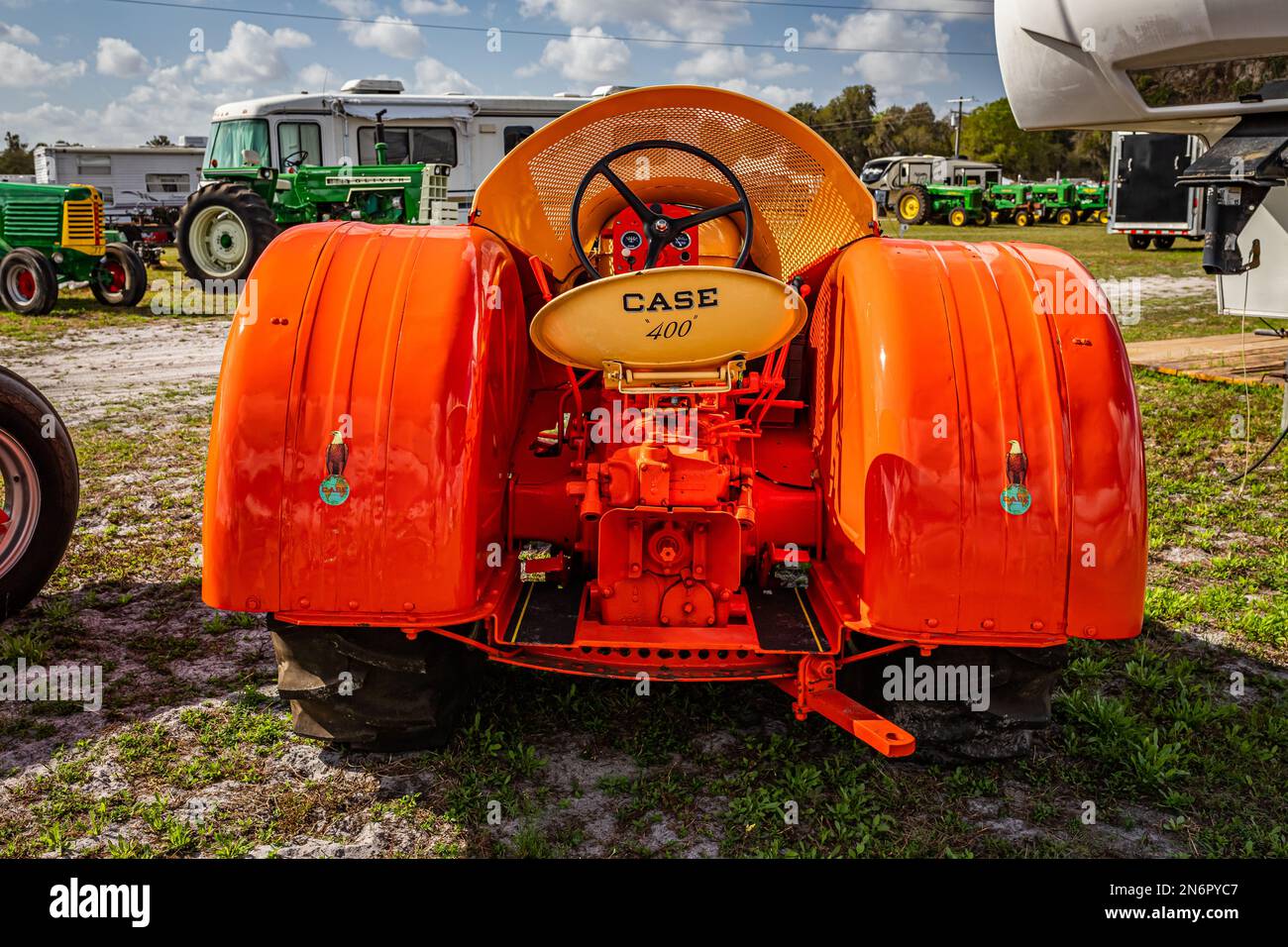 Fort Meade, FL - February 22, 2022: High perspective rear view of a ...