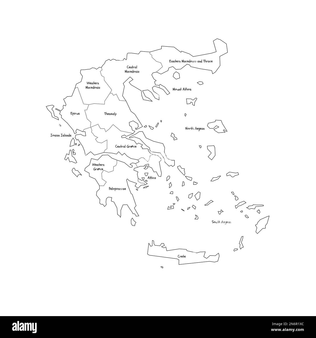 Greece political map of administrative divisions - decentralized ...