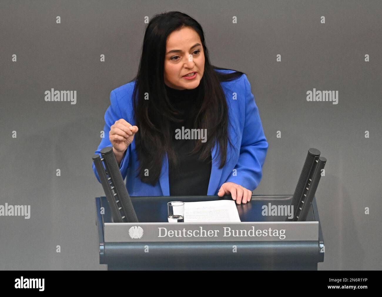Berlin, Germany. 10th Feb, 2023. Sevim Da·delen (Die Linke) speaks ...