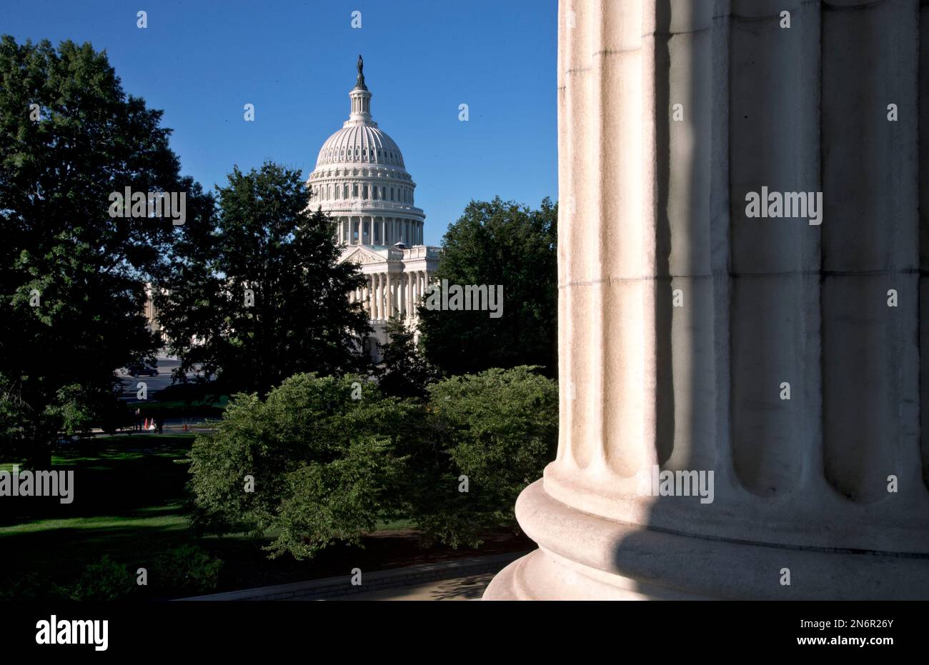 The Capitol is seen through a door in the Russell Senate Office ...