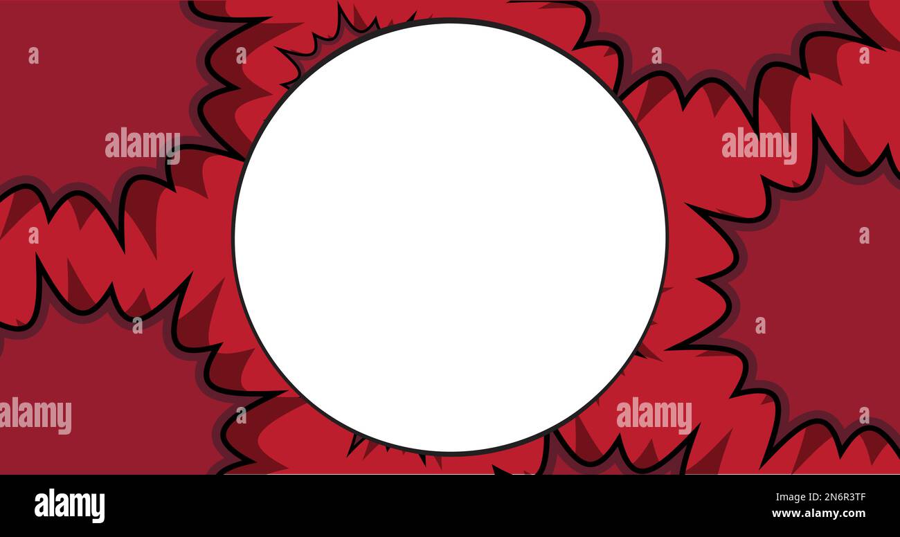 Cartoon vector pop art comics background. Blank Circle shape on Comic ...
