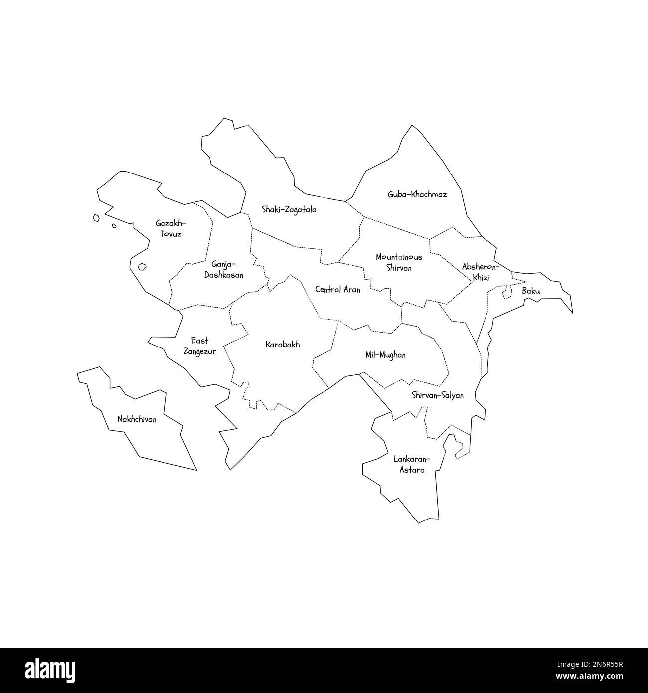 Azerbaijan political map of administrative divisions - districts ...