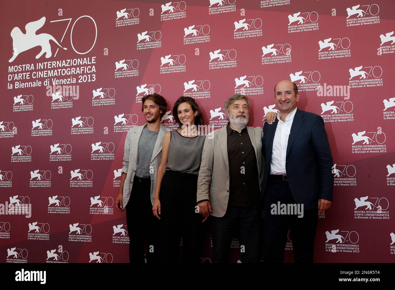 From left, actors Gabriele Rendina, Livia Rossi, director Gianni Amelio ...