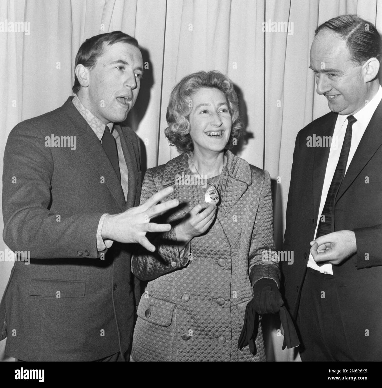 Television personality David Frost, left, talks with Winifred Ewing ...