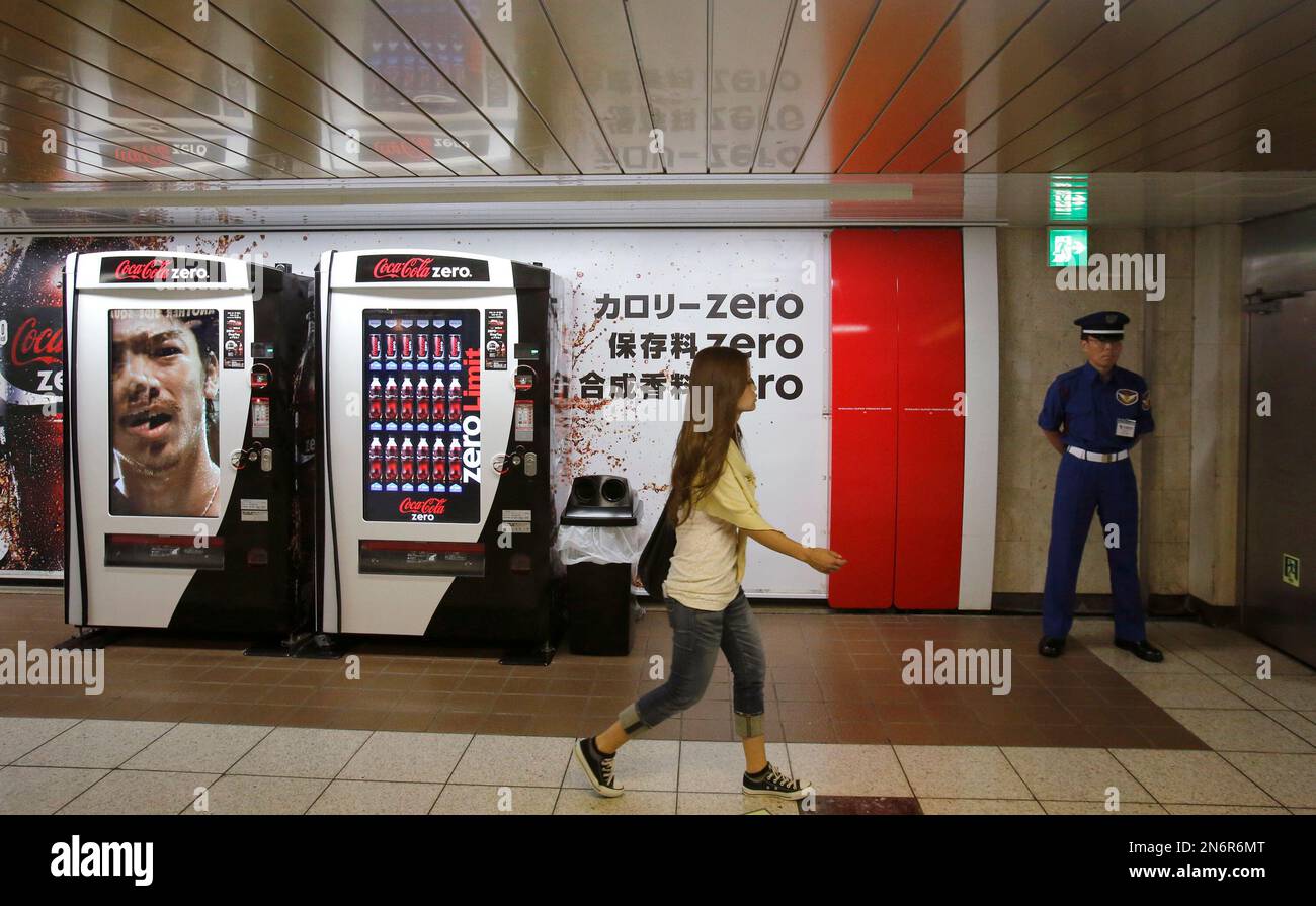 A security guard stands at a subway concourse in Tokyo Wednesday, Sept ...