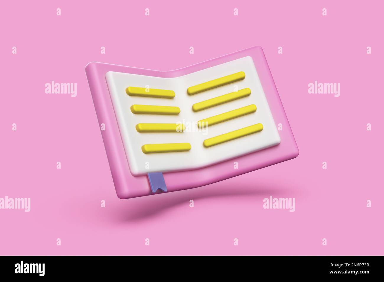 Pink agenda icon made in 3D on pink background with shadow Stock Photo ...