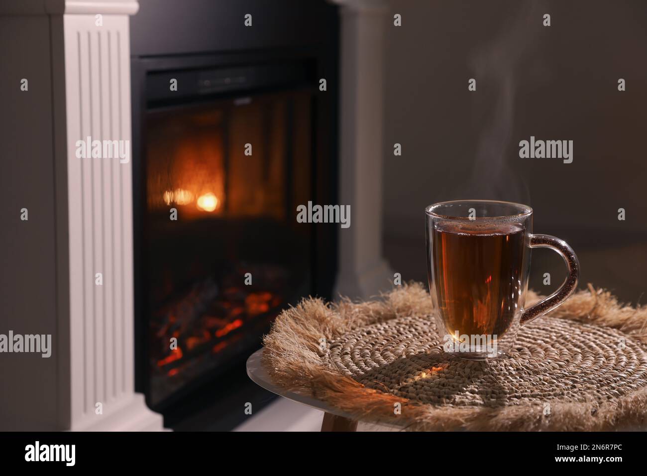 Modern fireplace near color hi-res stock photography and images - Alamy