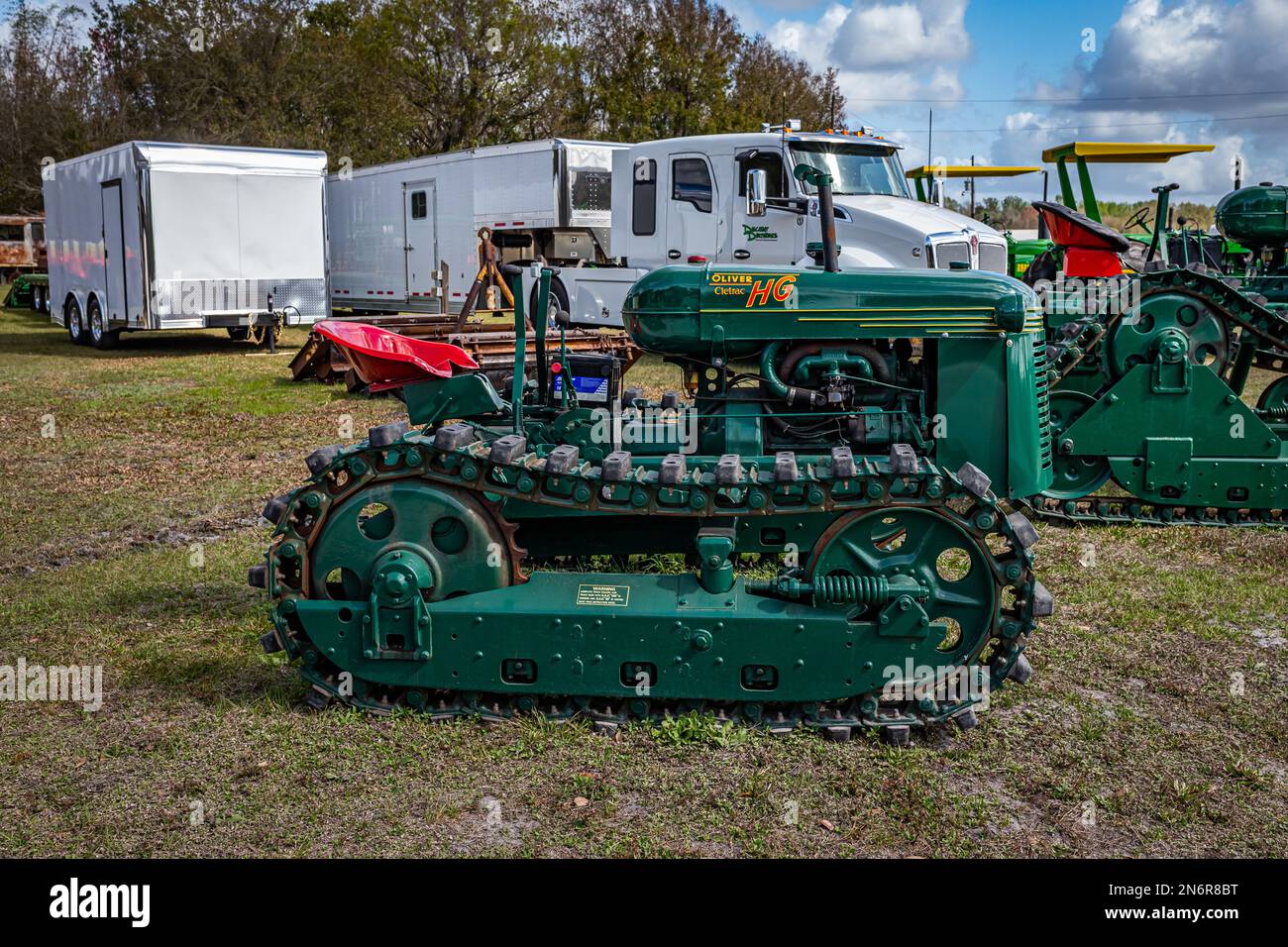 Fort Meade, FL - February 22, 2022: High perspective side view of a ...