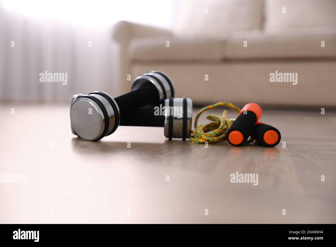 Stylish dumbbells skipping rope hi-res stock photography and images - Alamy