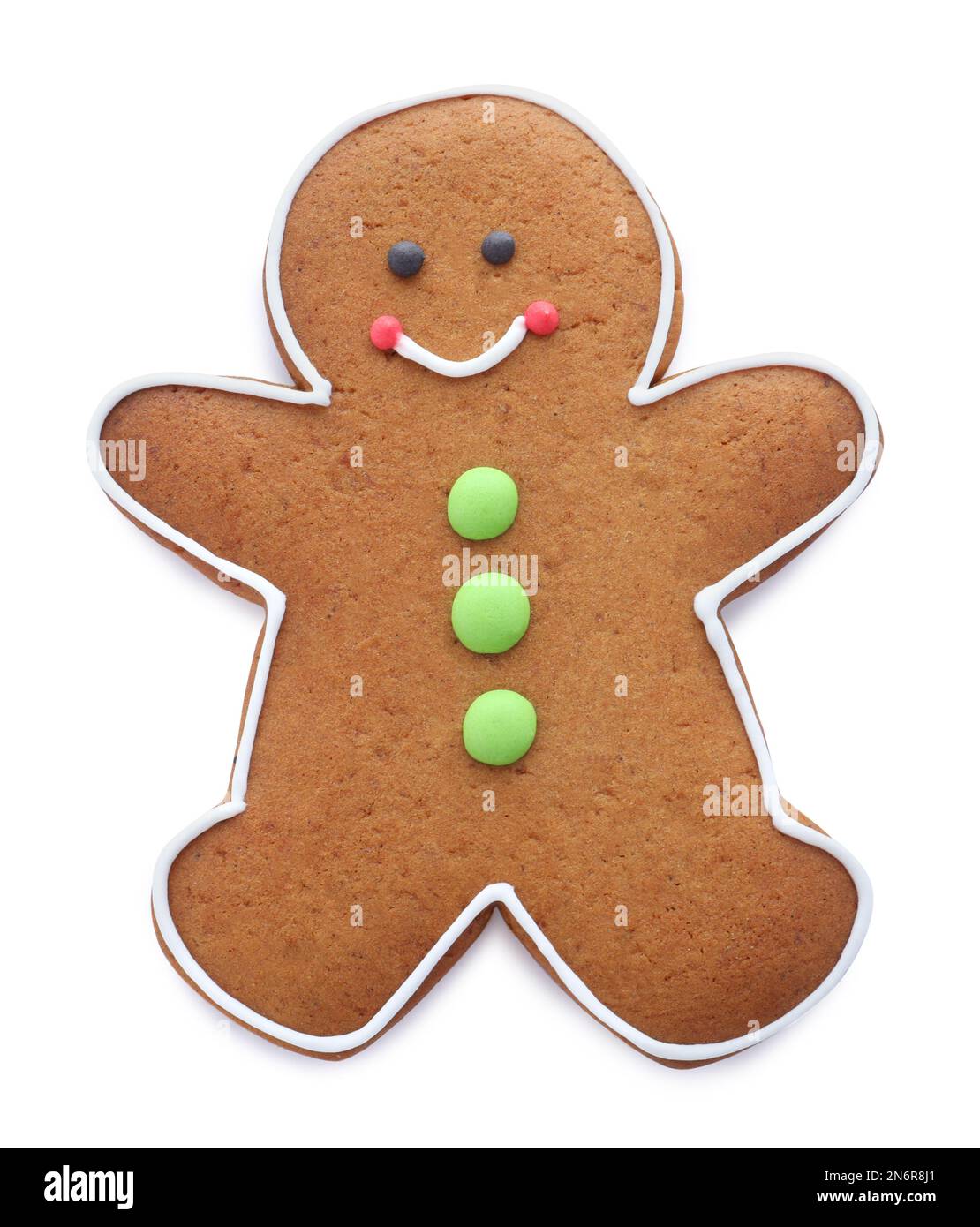 Cute fresh gingerbread man isolated on white Stock Photo - Alamy
