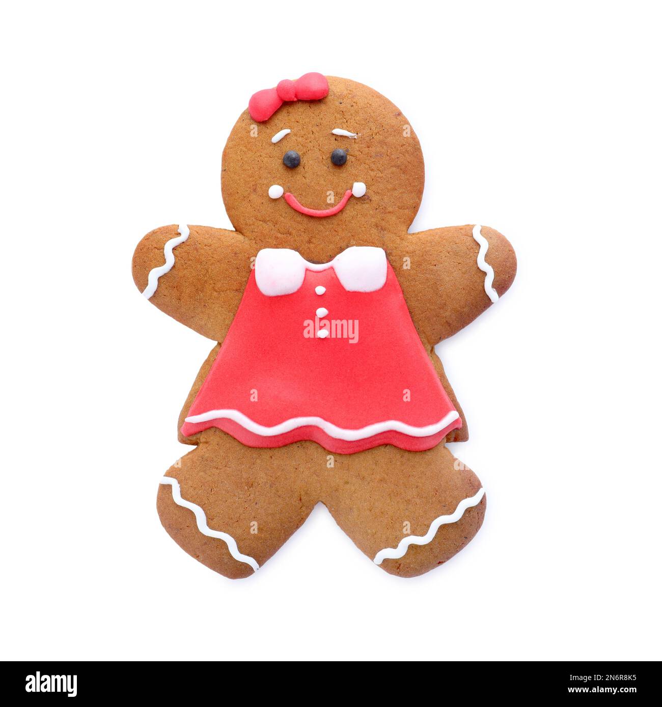Cute fresh gingerbread woman isolated on white Stock Photo - Alamy