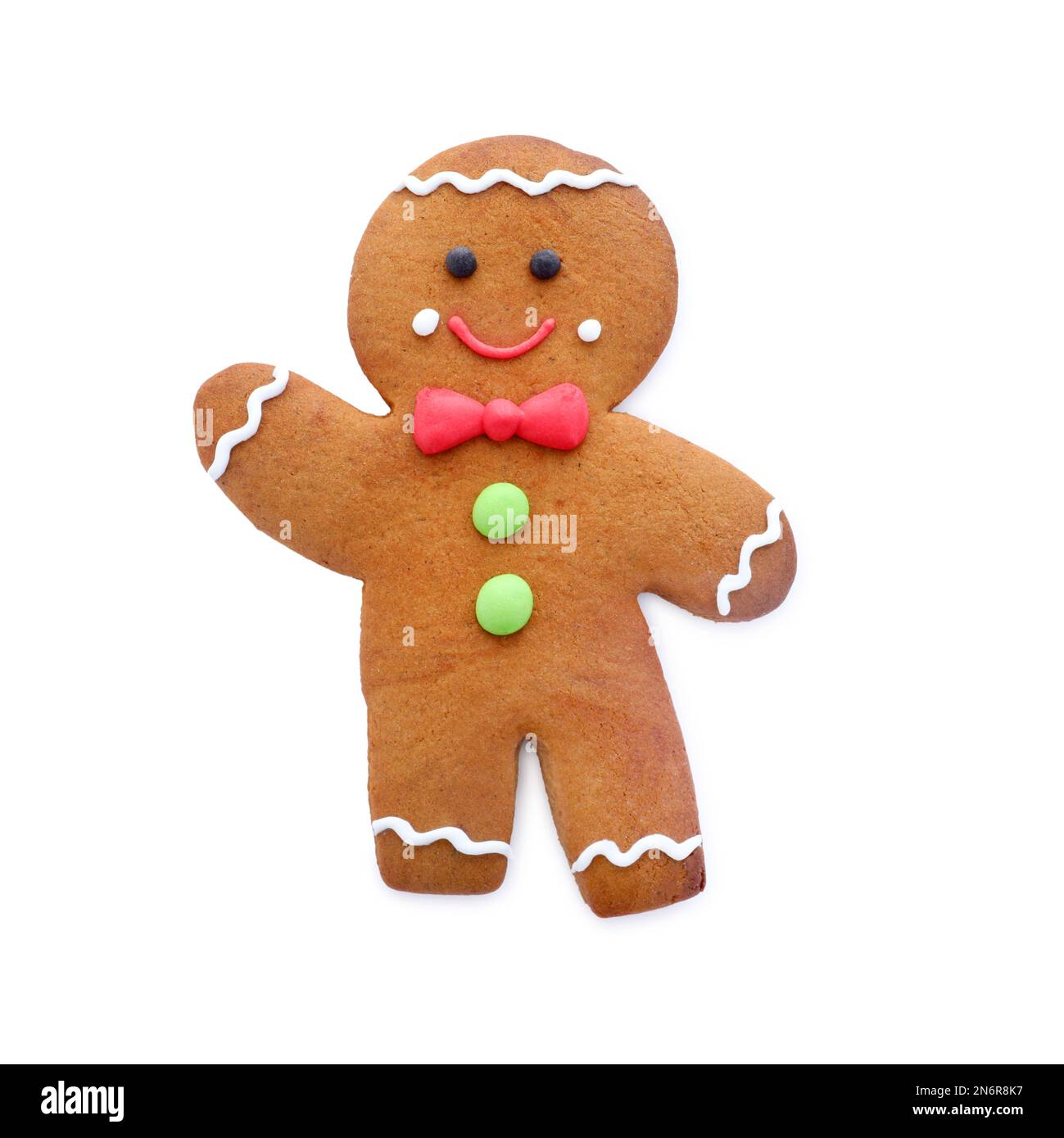 Cute fresh gingerbread man isolated on white Stock Photo - Alamy